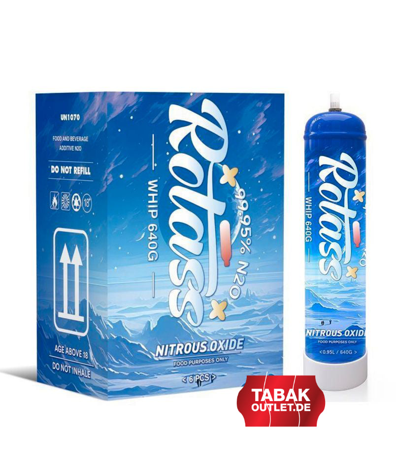 ROTASS Lachgas 640g Lachgas N2O Einwegzylinder für Sahnespender E942 ...
